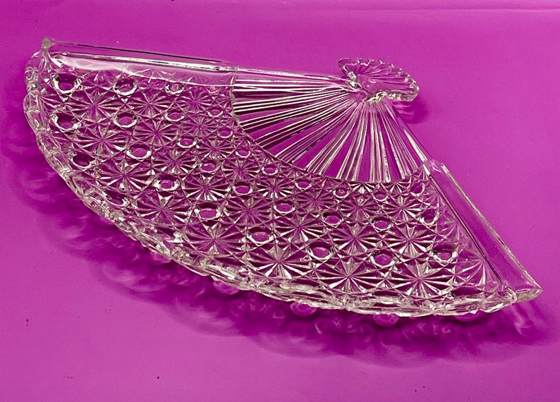 Fenton Fan Shaped Serving Plate Starburst Daisy Bubble Motif - Etsy