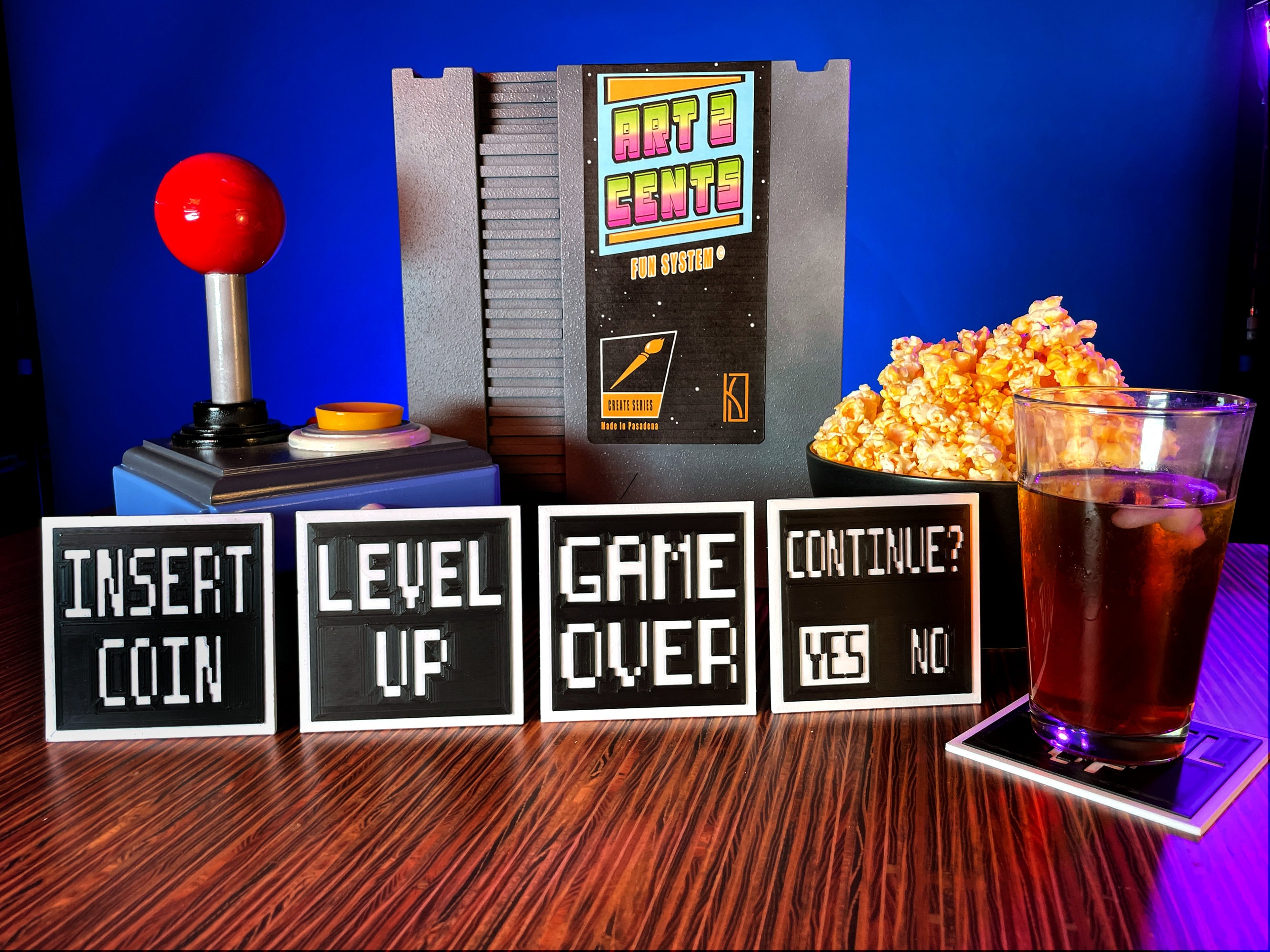8-bit Arcade Retro Video Game Drink Coaster 4 Piece Set - Etsy