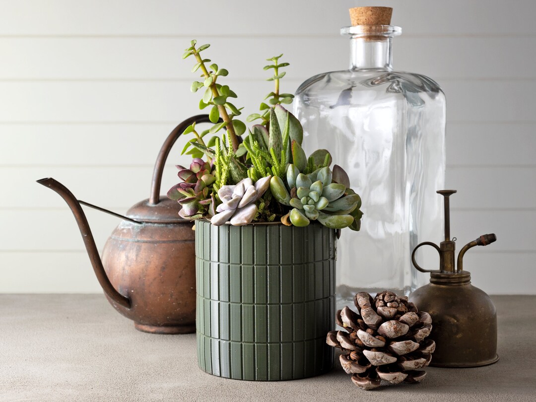 Vertical Block Planter - Indoor Pot - Self-watering Planter - Fits 4 ...