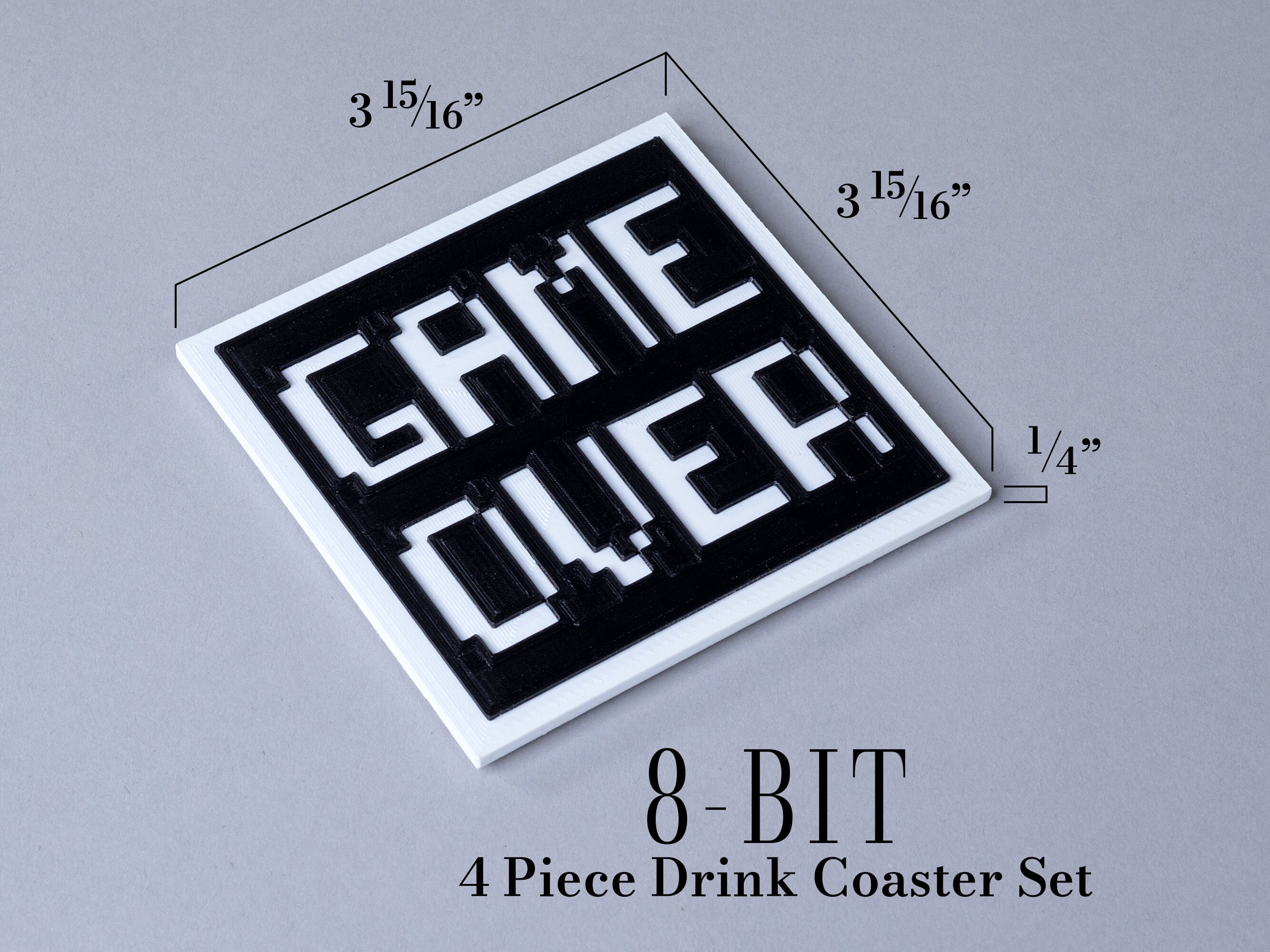 8-bit Arcade Retro Video Game Drink Coaster 4 Piece Set - Etsy