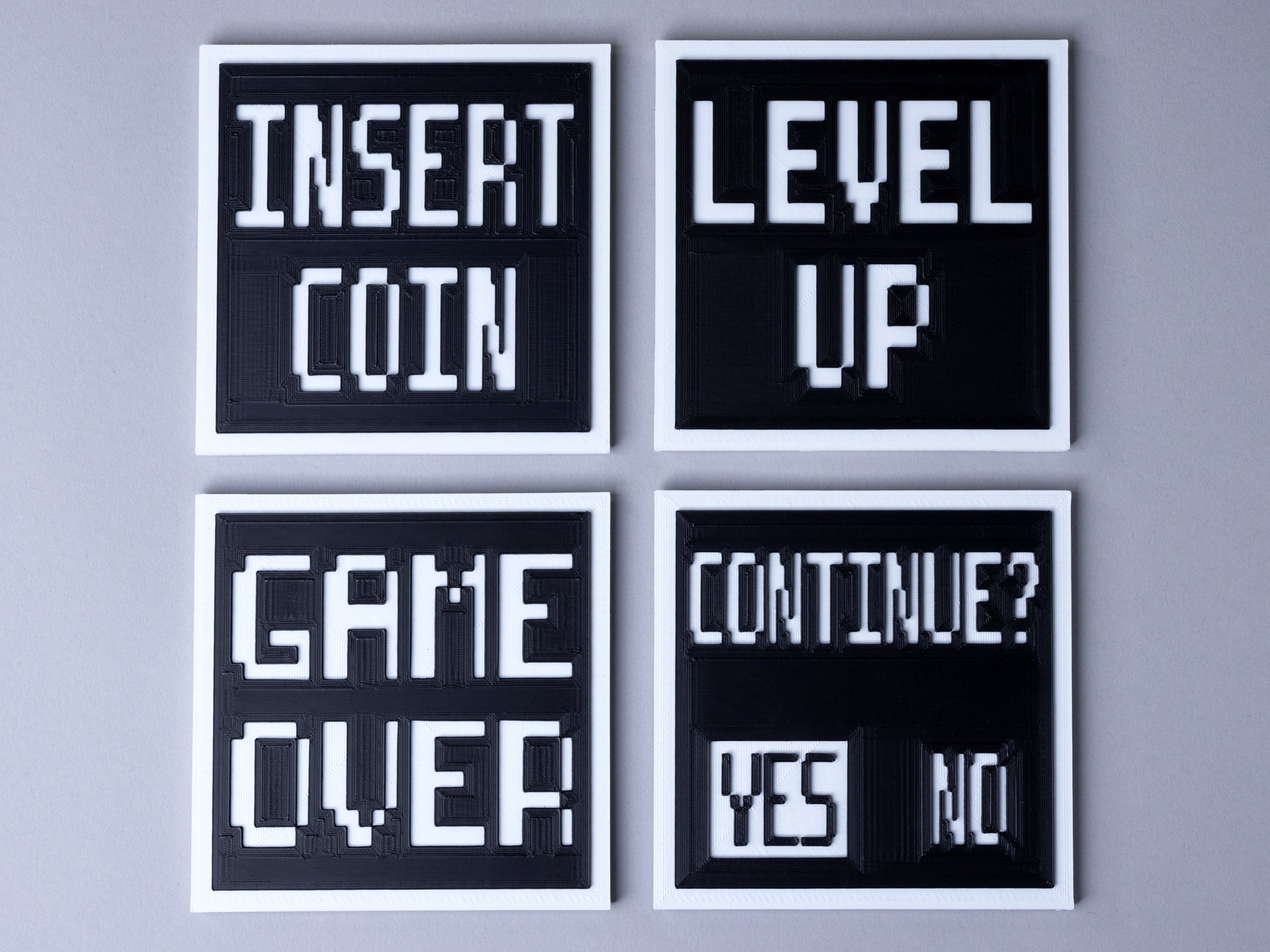 8-bit Arcade Retro Video Game Drink Coaster 4 Piece Set - Etsy