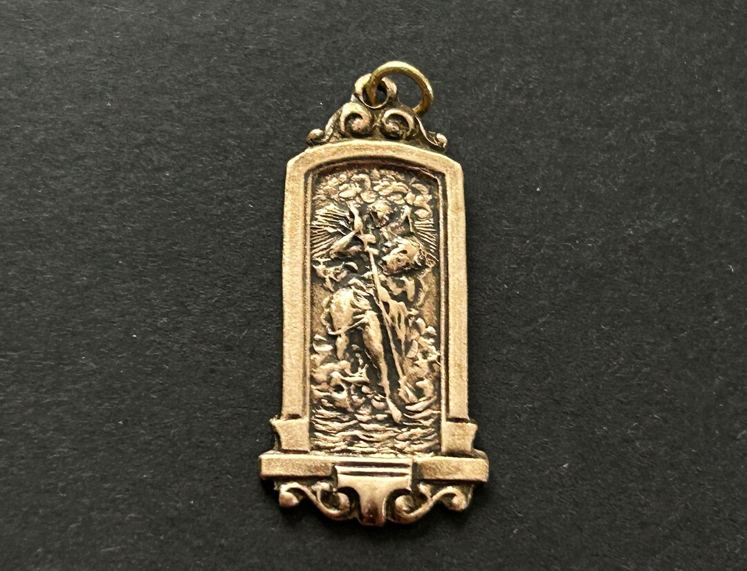 Antique Bronze St Christopher Religious Pendant, Patron Saint for ...