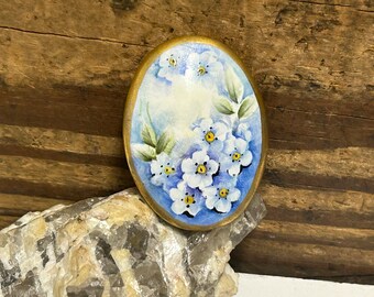 Vintage Porcelain Floral Brooch - Etsy