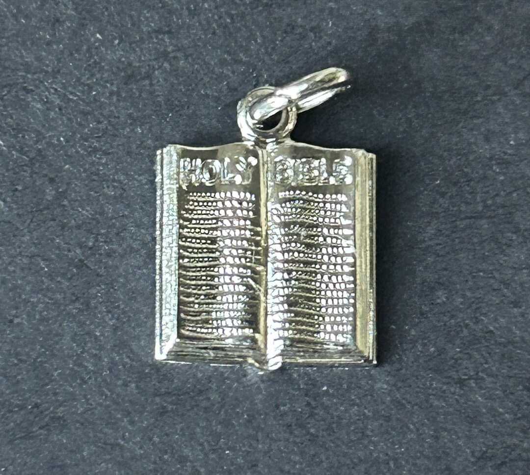 Vintage Tiny Sterling Silver Holy Bible Charm, Mini Bible Sterling ...