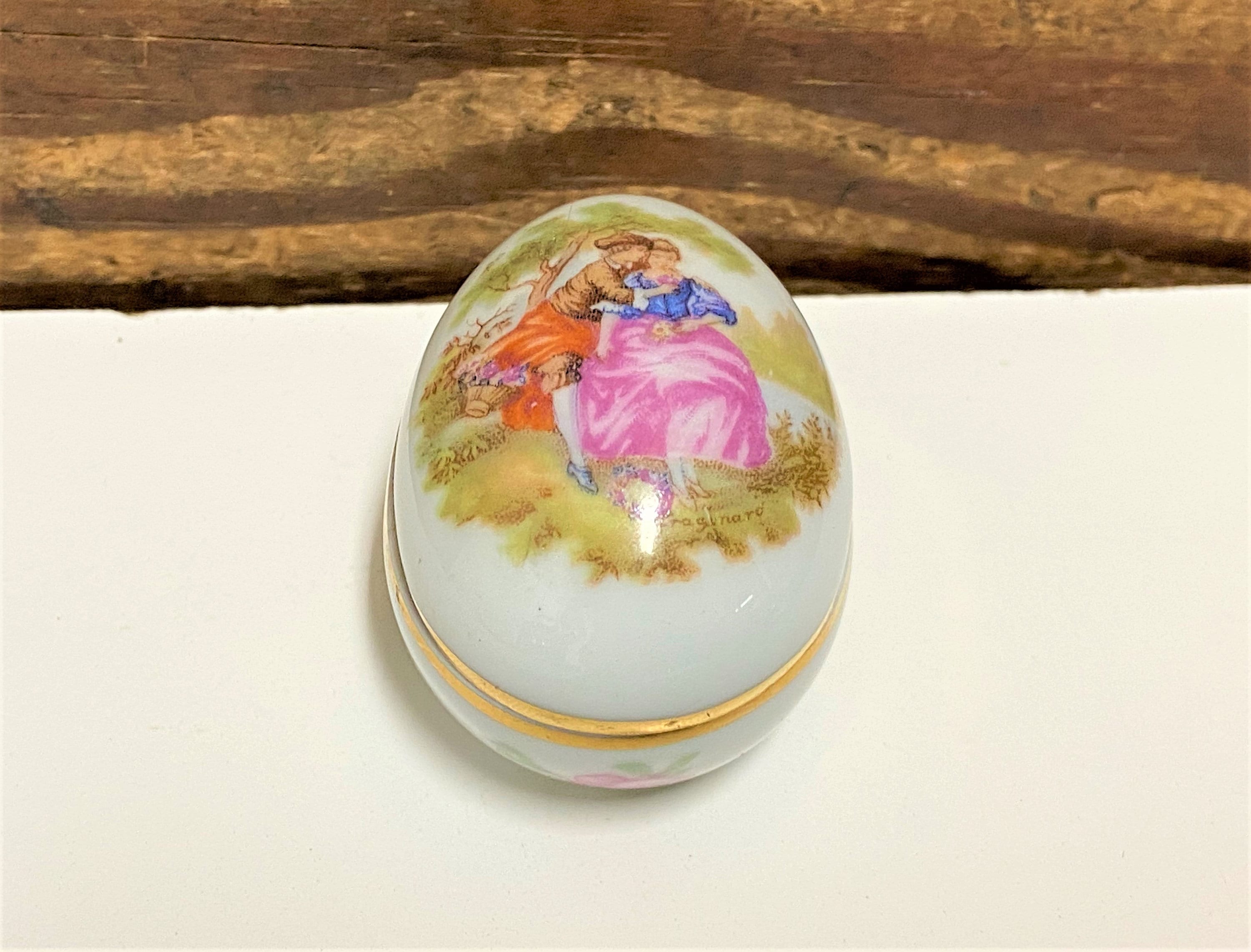 Antique Limoges France Porcelain Mini Egg Trinket Box - Etsy