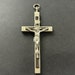 Vintage 4.5 Cross Pendant, Silver Cross Pendant, Ebony Wood Inlay ...