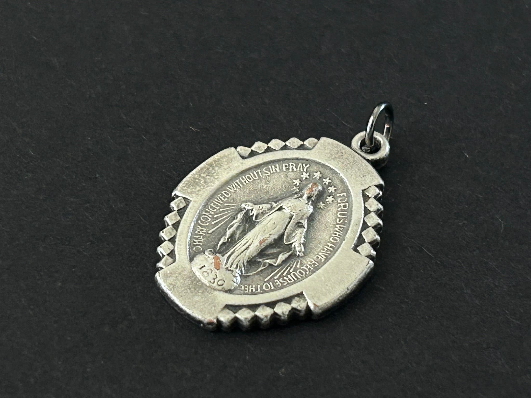 Vintage Miraculous Mary 1830 Medal/charm, Miraculous Religious Pendant ...