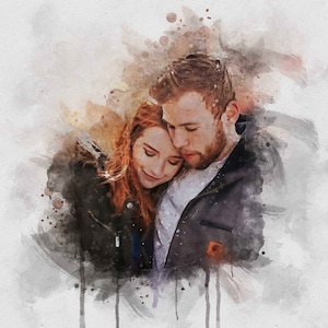 Couple Watercolor Portrait Painting From Photo Watercolor From Photo ...