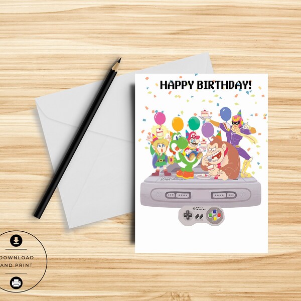 Nintendo Birthday Card - Etsy