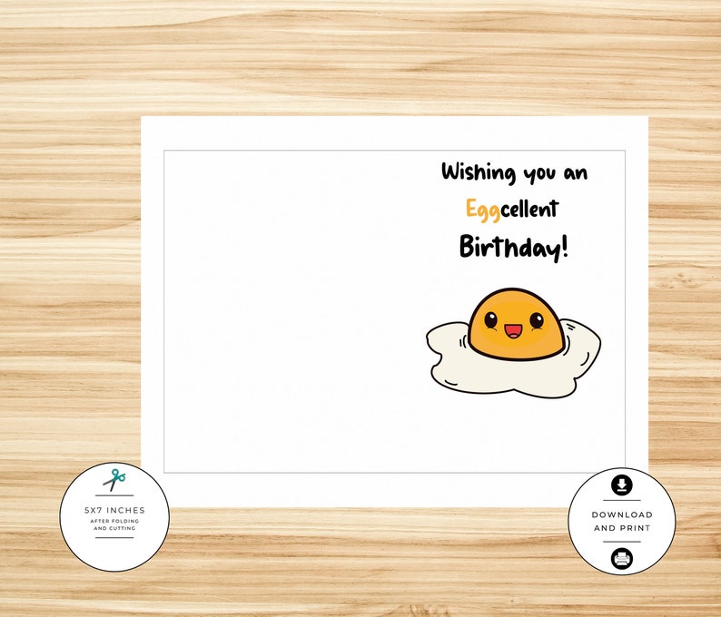 Egg Birthday Card Funny Egg Card Pun Card Eggcellent Birthday Card Card ...