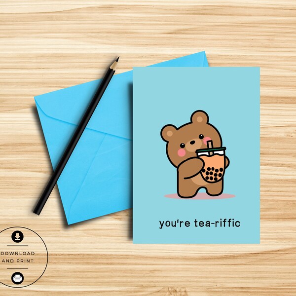 Bubble Tea Card - Etsy Australia