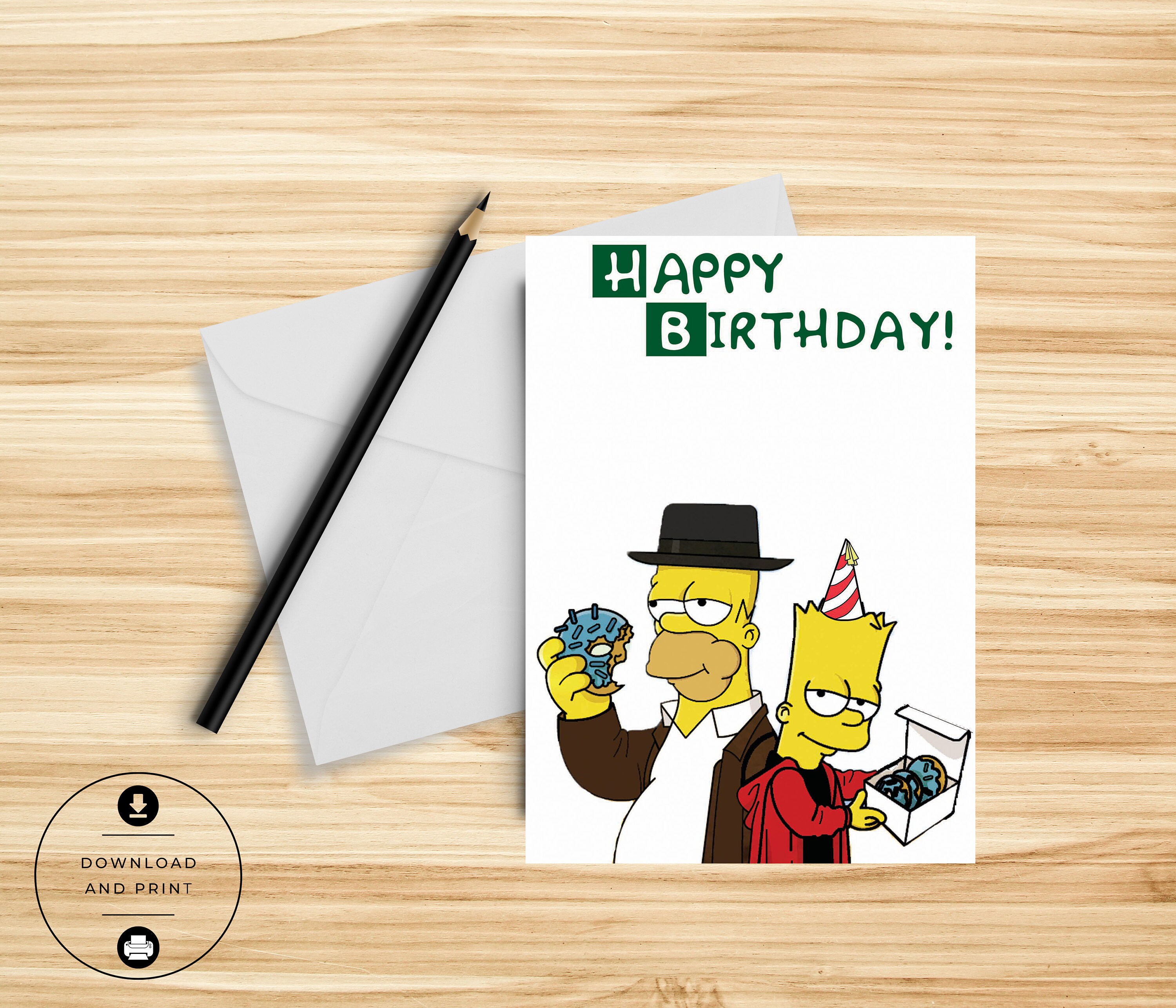 Homer and Bart Birthday Card Breaking Bad Birthday Card - Etsy