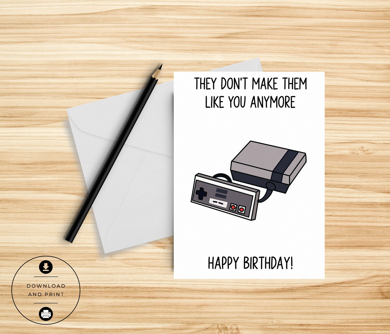 Video Game Birthday Card Gamer Card Cute Funny Retro Birthday Card Card ...