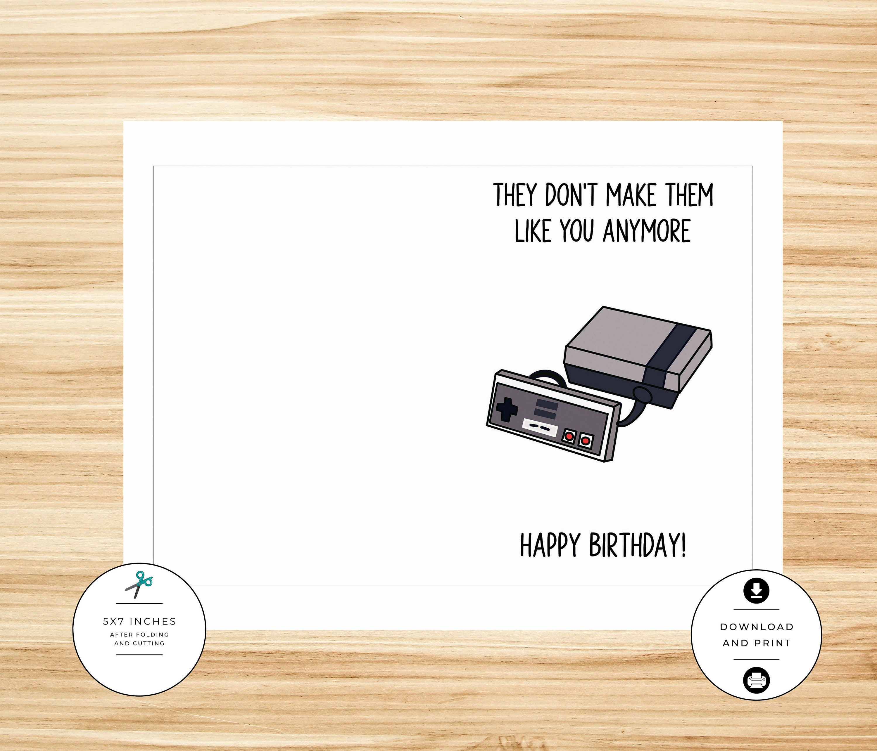 Video Game Birthday Card Gamer Card Cute Funny Retro Birthday Card Card ...