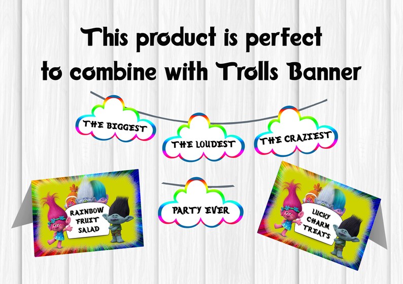 16 Trolls Food Tent Cards, Trolls Party Decor, DIY, Instant Download - Etsy