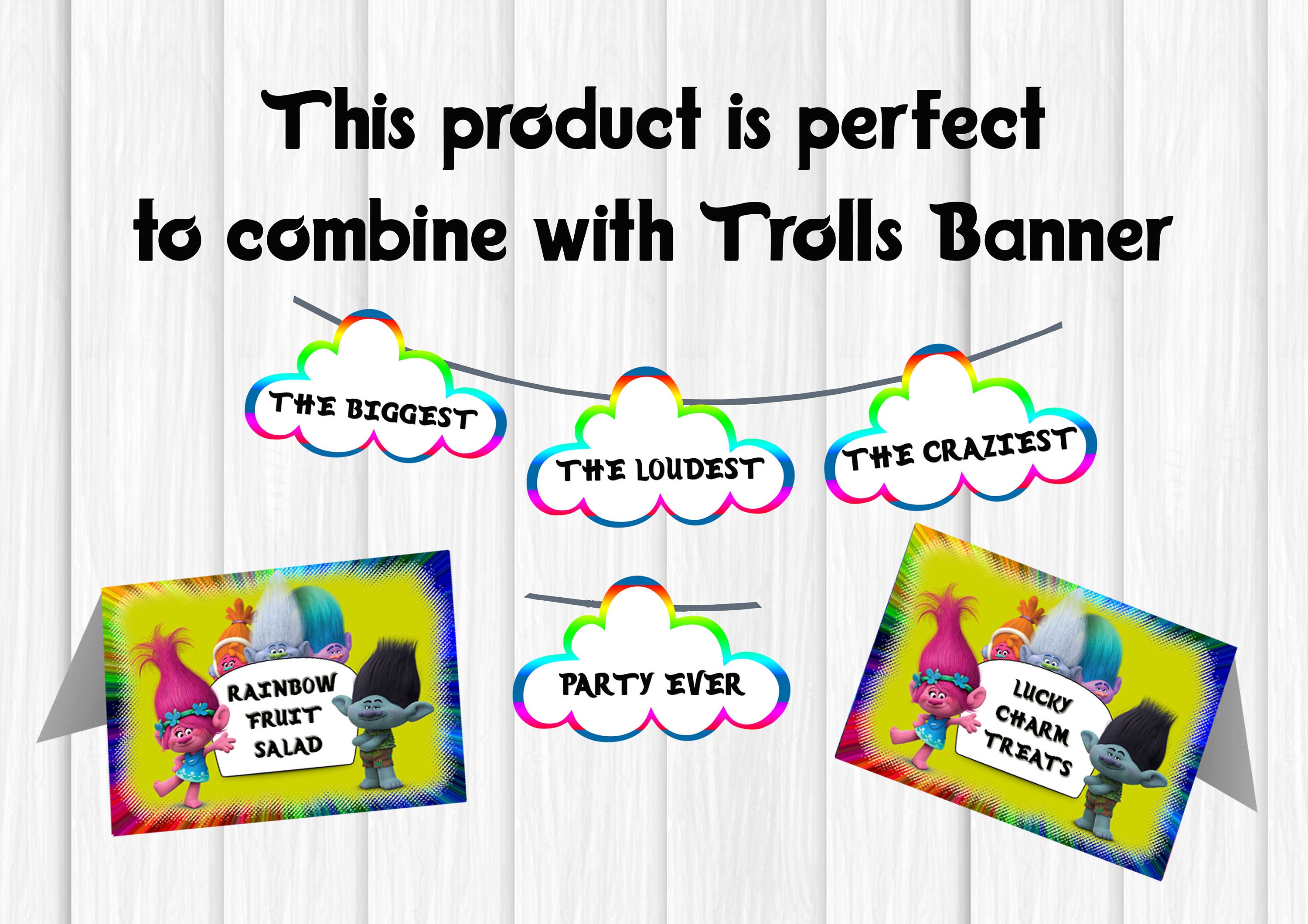 16 Trolls Food Tent Cards, Trolls Party Decor, DIY, Instant Download - Etsy