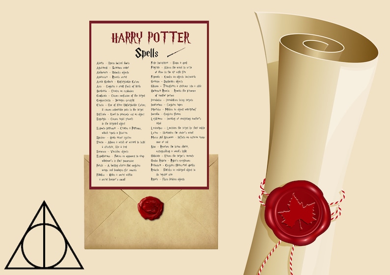 Wizard Spells, Potter Magic Spells, Instant Download, DIY - Etsy