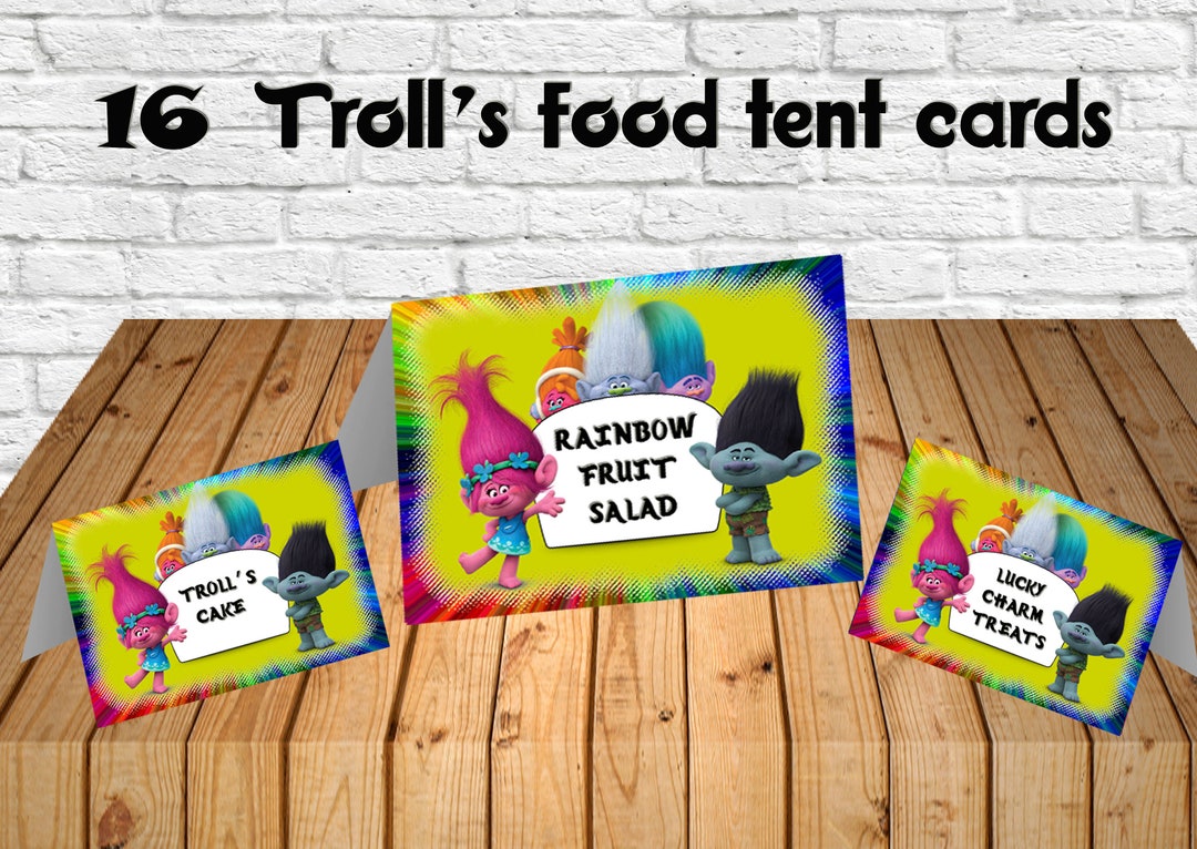 16 Trolls Food Tent Cards, Trolls Party Decor, DIY, Instant Download - Etsy