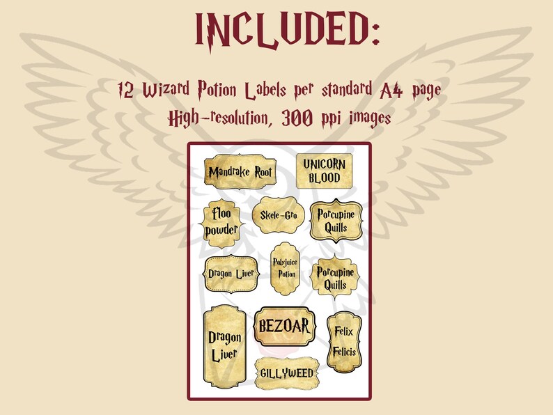Wizard Potion Labels, DIY, Instant Download - Etsy
