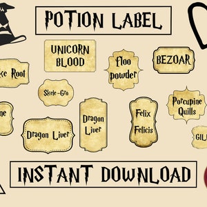 Wizard Potion Labels, DIY, Instant Download - Etsy