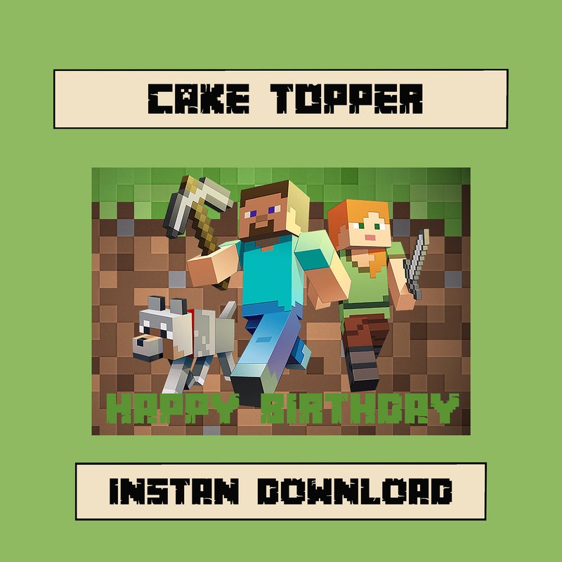 Mincraft Cake Toppers - Etsy
