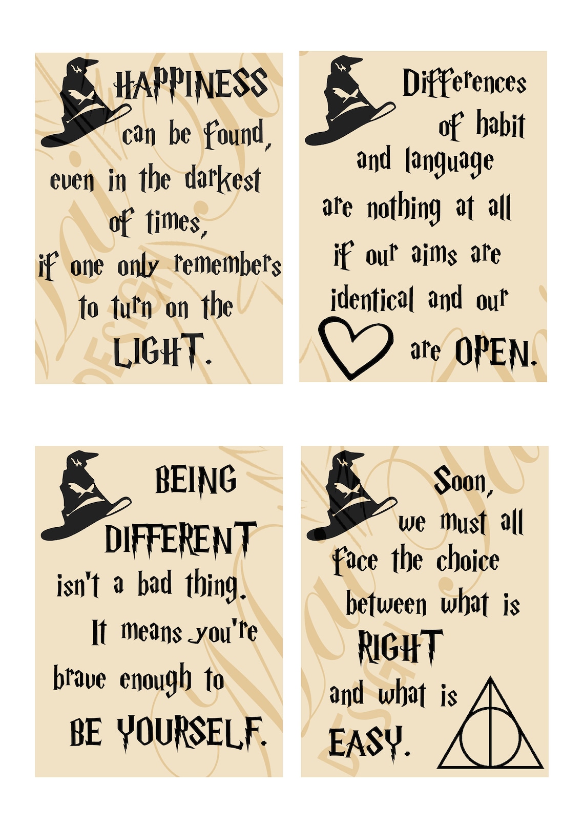 Potter Printable Quotes, DIY, Instant Download - Etsy