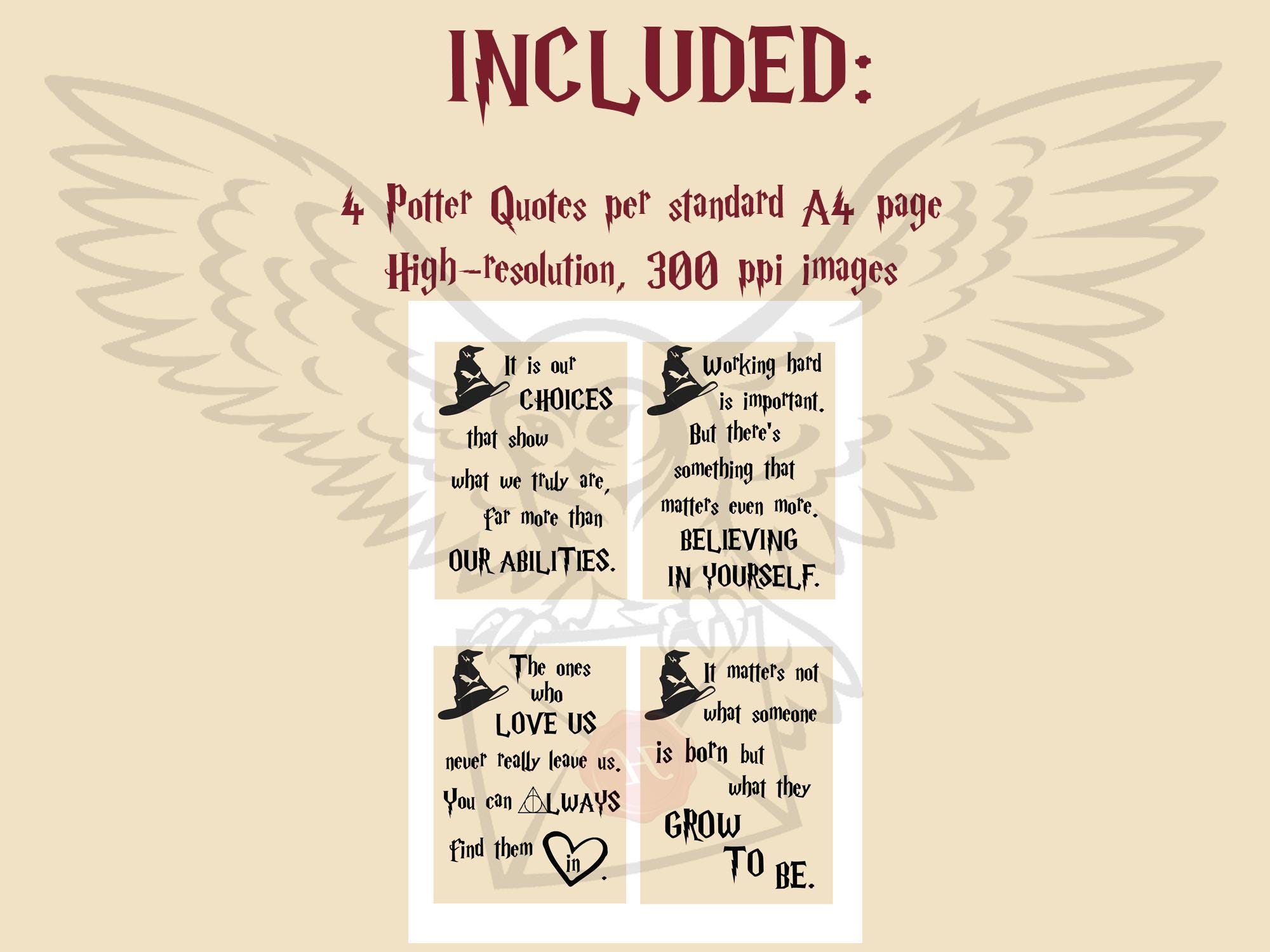 Potter Printable Quotes, DIY, Instant Download - Etsy
