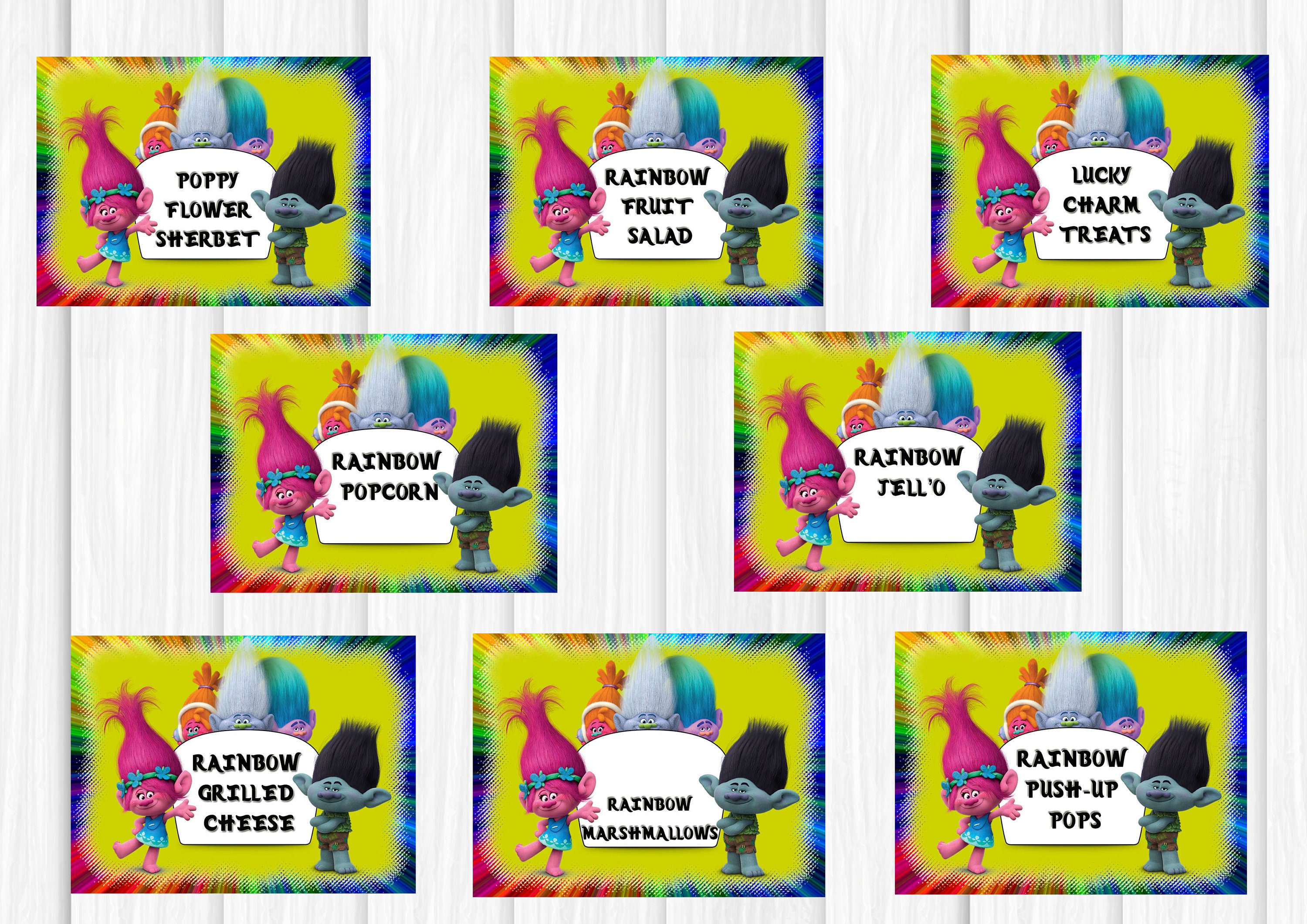 16 Trolls Food Tent Cards, Trolls Party Decor, DIY, Instant Download - Etsy