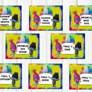 16 Trolls Food Tent Cards, Trolls Party Decor, DIY, Instant Download - Etsy
