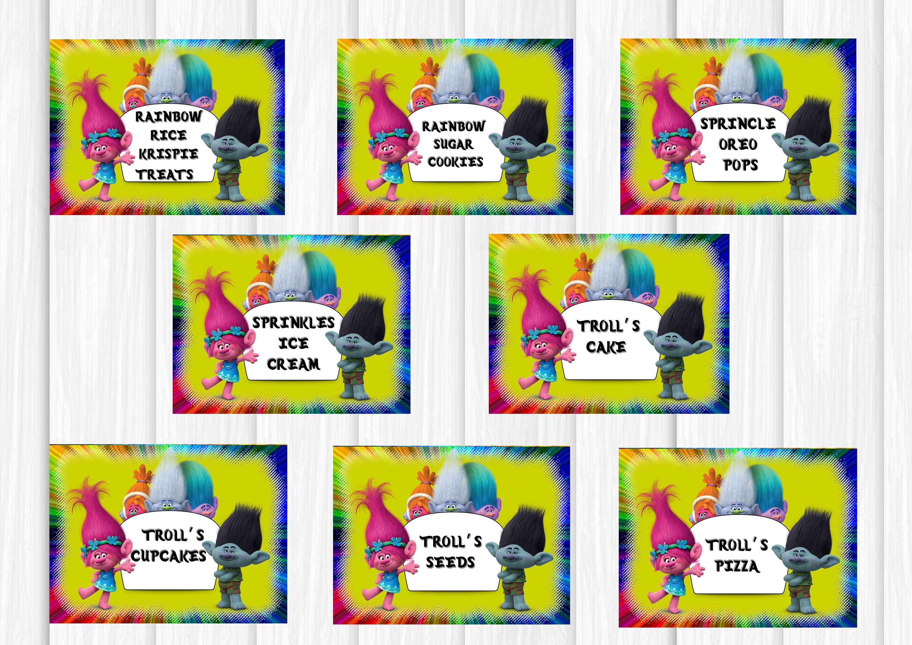 16 Trolls Food Tent Cards, Trolls Party Decor, DIY, Instant Download - Etsy