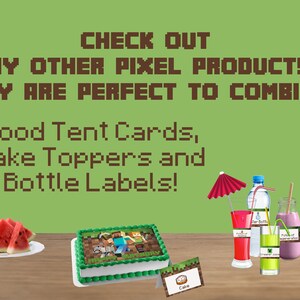 16 Food Tent Cards, Food Cards, Gamer Birthday, Video Game Party ...