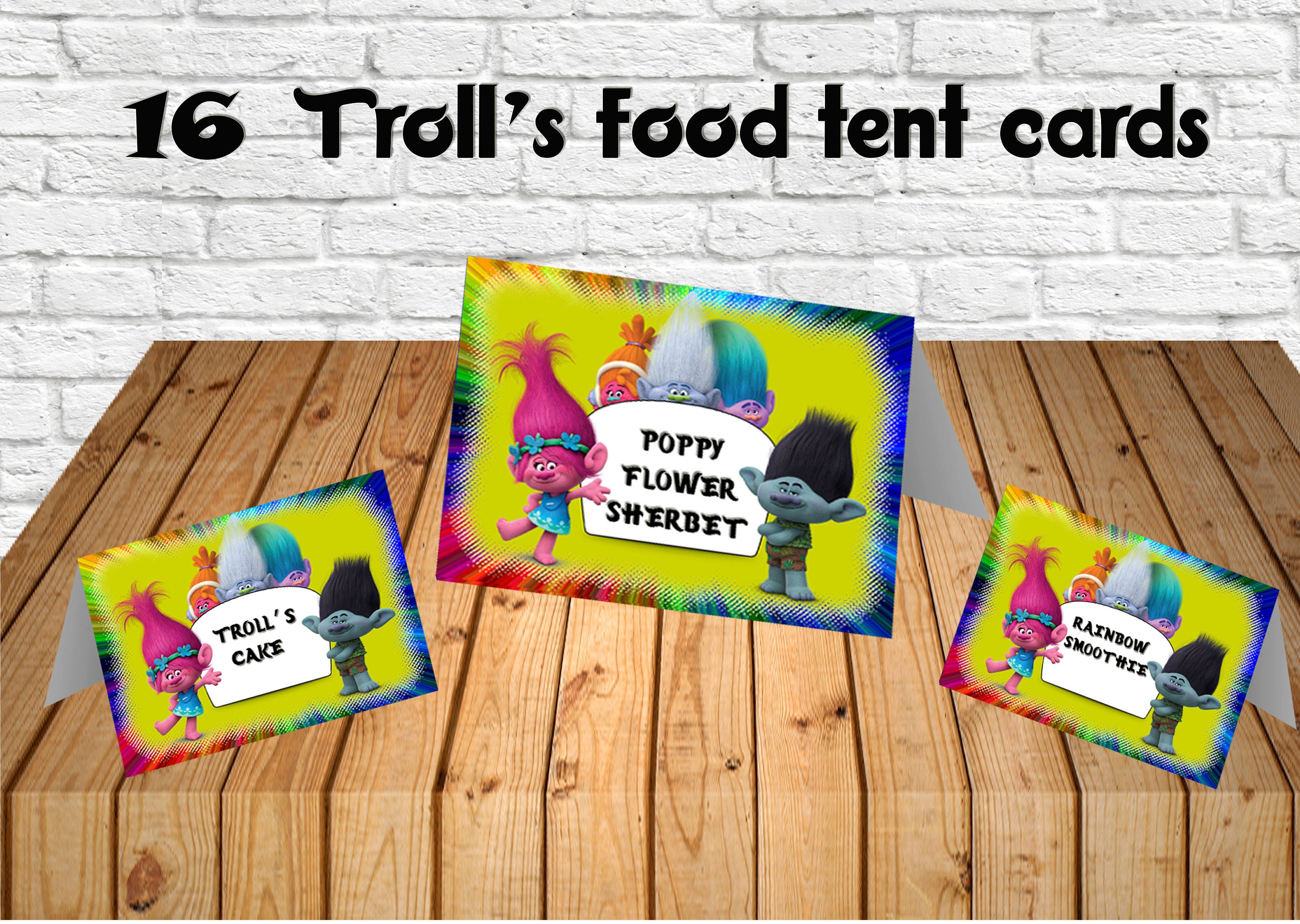 16 Trolls Food Tent Cards, Trolls Party Decor, DIY, Instant Download - Etsy