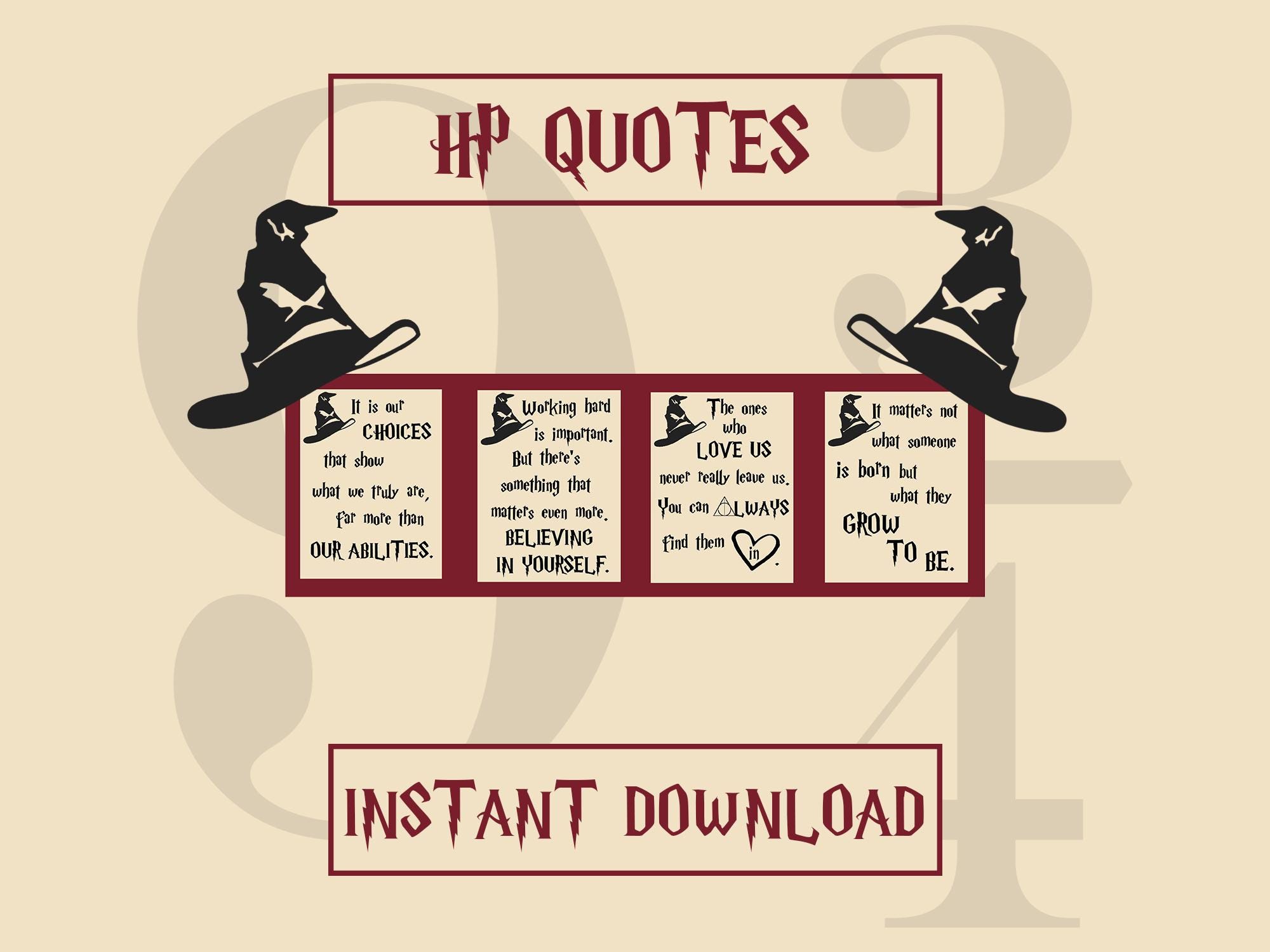 Potter Printable Quotes, DIY, Instant Download - Etsy