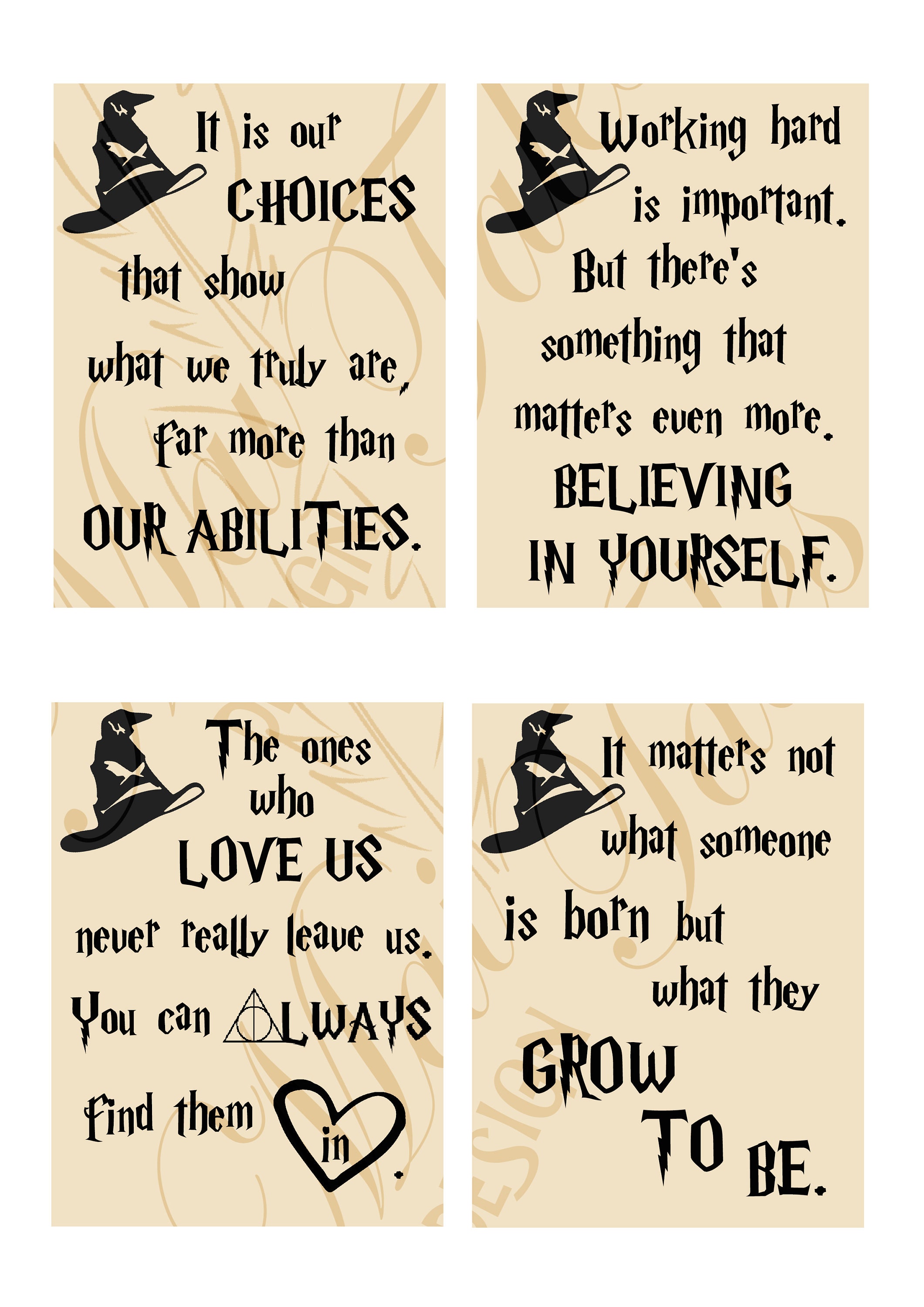 Potter Printable Quotes, DIY, Instant Download - Etsy