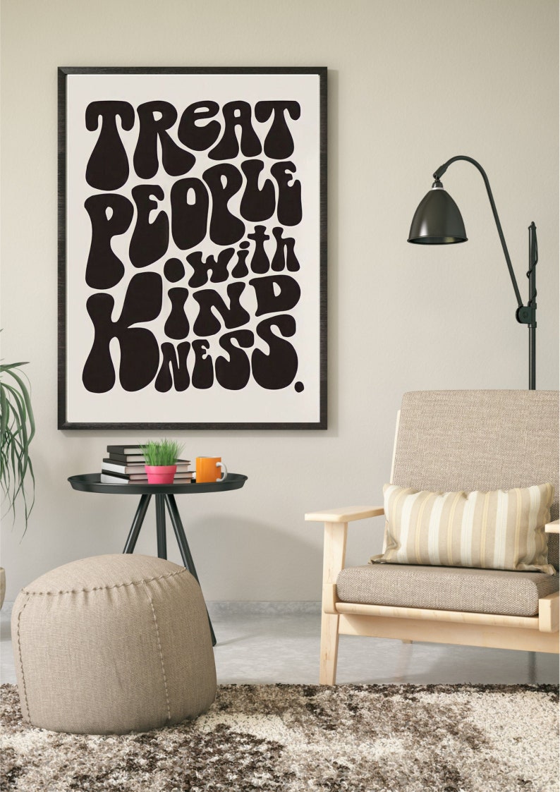 Asthetic Poster treat People With Kindness digital - Etsy