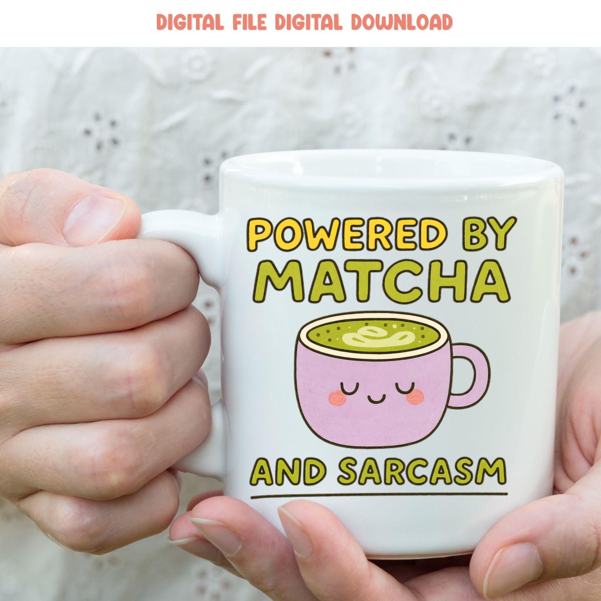 Sarcastic Matcha PNG Clipart Bundle: Funny Green Tea Quotes (digital ...