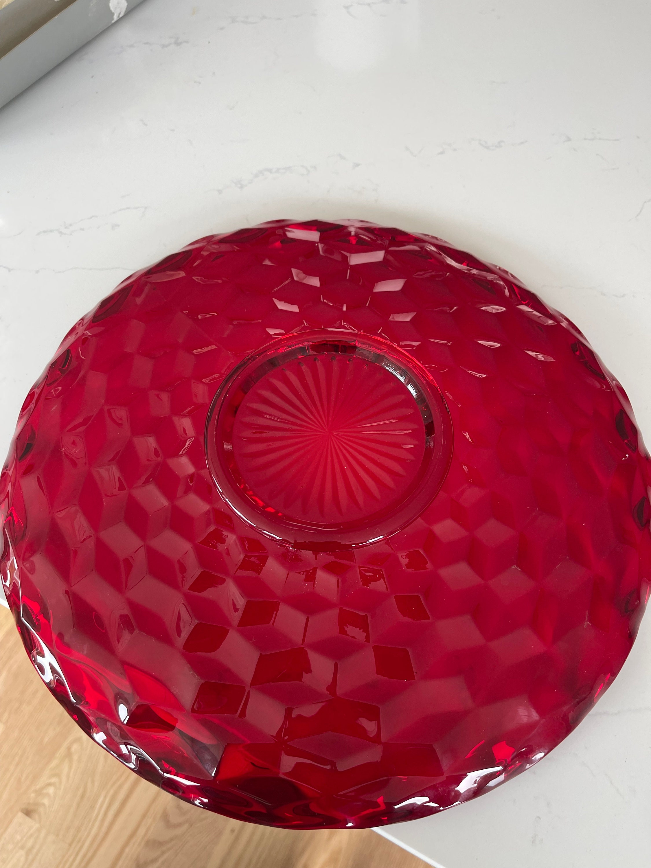 Fostoria Ruby Red Torte Plate - Etsy