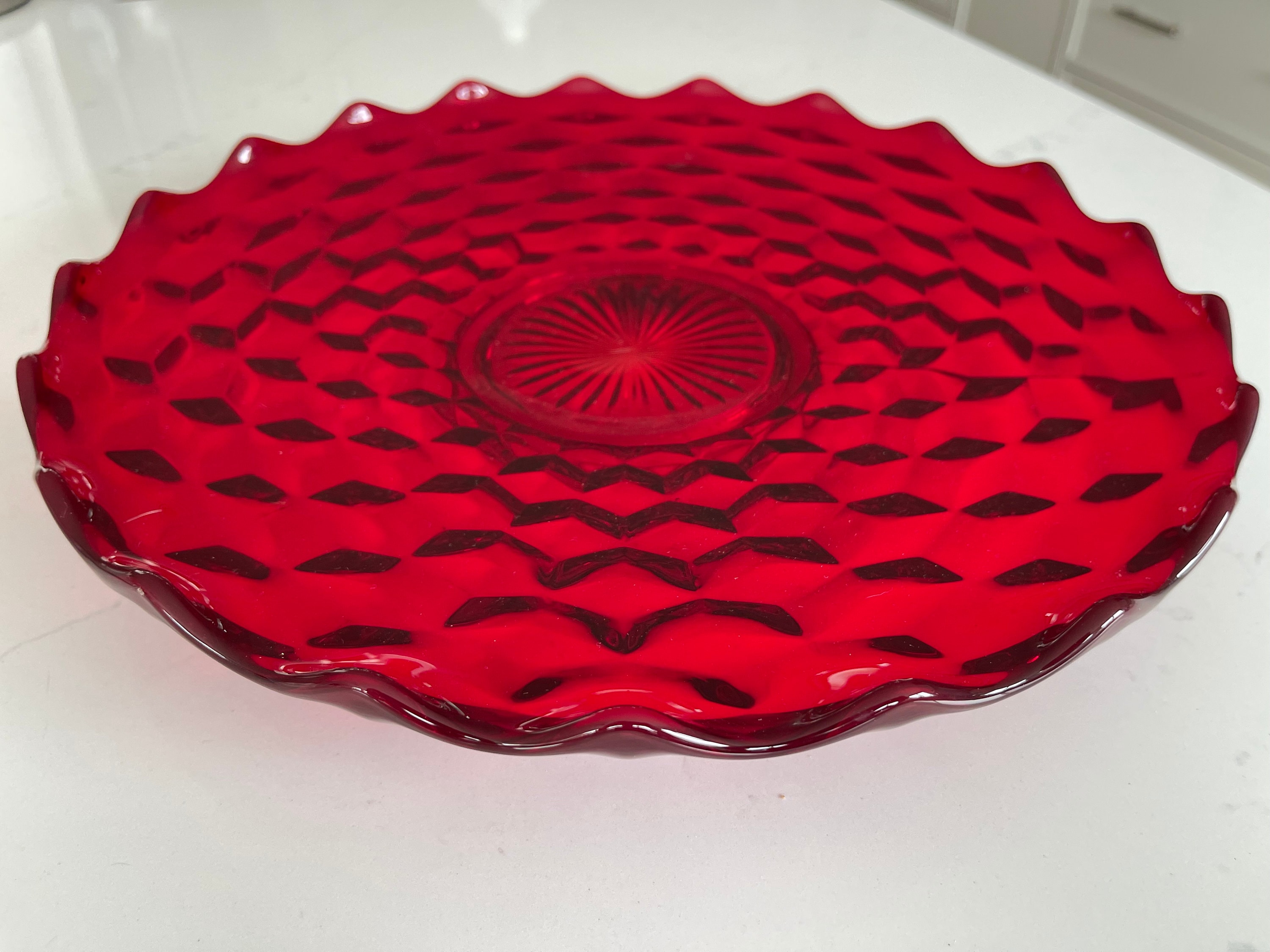 Fostoria Ruby Red Torte Plate - Etsy