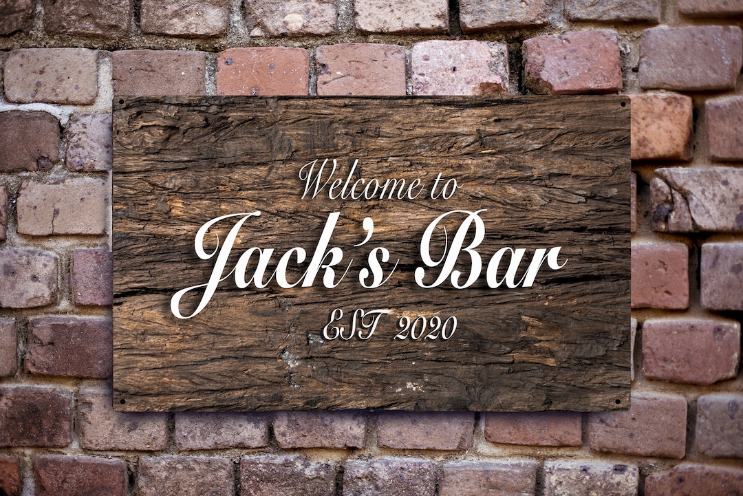 Personalised Bar Sign Custom Metal Bar Signs Customised Bar Gift ...