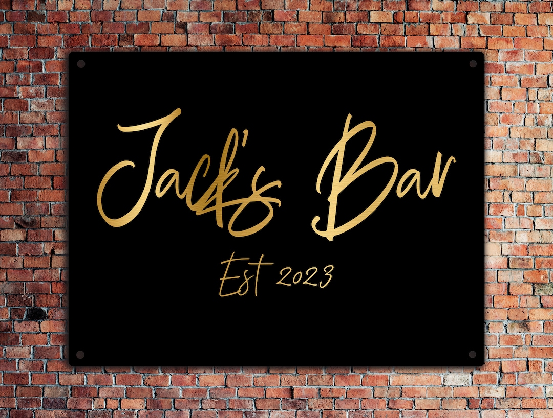 Personalised Bar Sign Custom Metal Bar Signs Customised Bar Gift ...