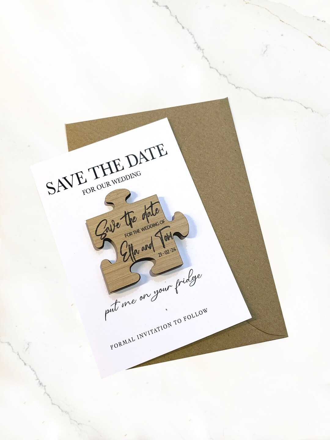Personalised Wooden Save the Date Magnet Custom Shape Oak Wood - Etsy
