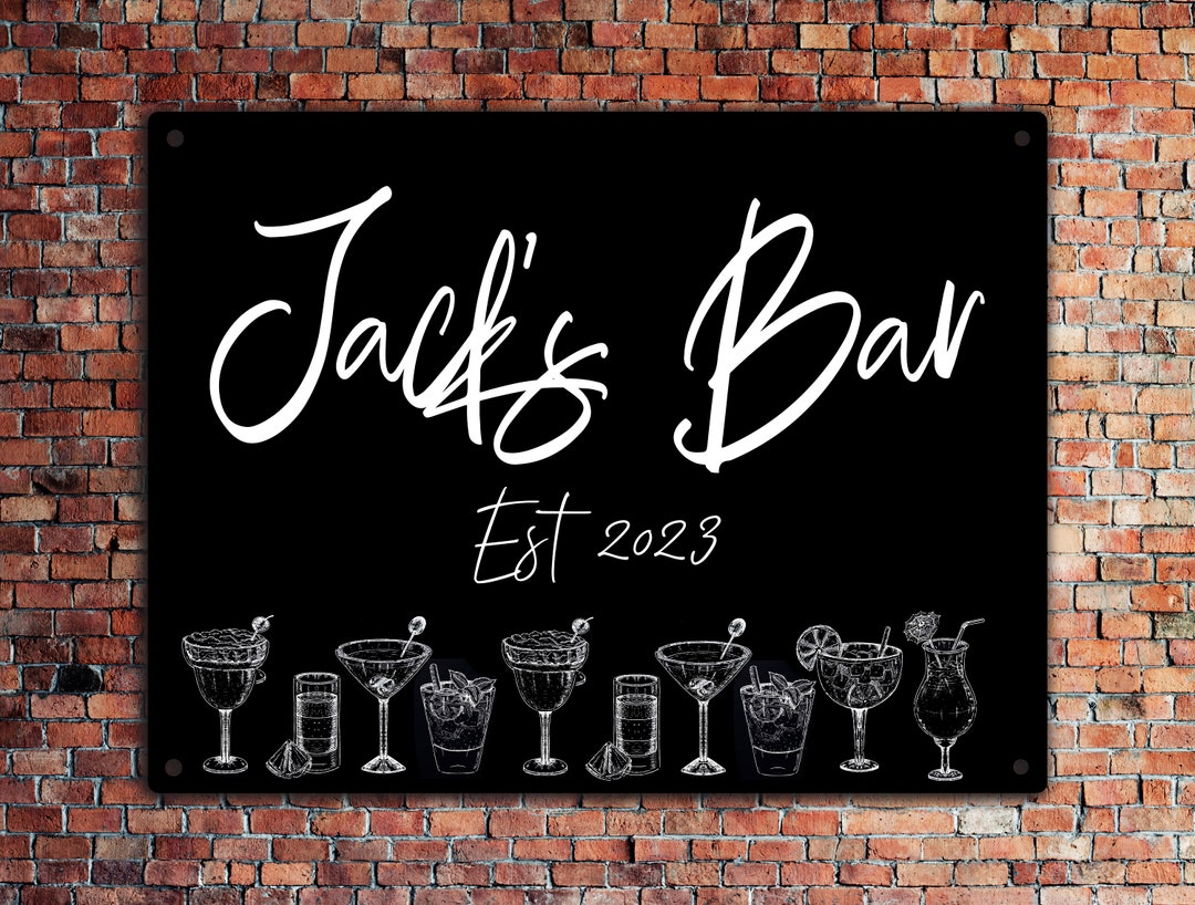 Personalised Bar Sign Custom Metal Bar Signs Customised Bar Gift ...