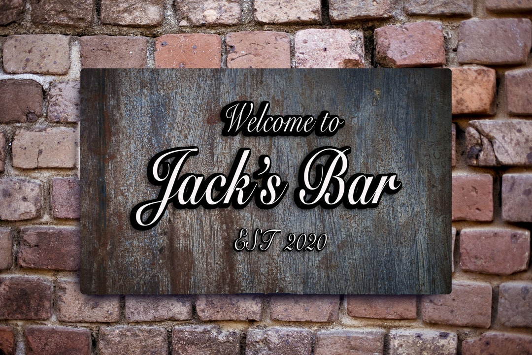 Personalised Bar Sign Custom Metal Bar Signs Customised Bar Gift ...