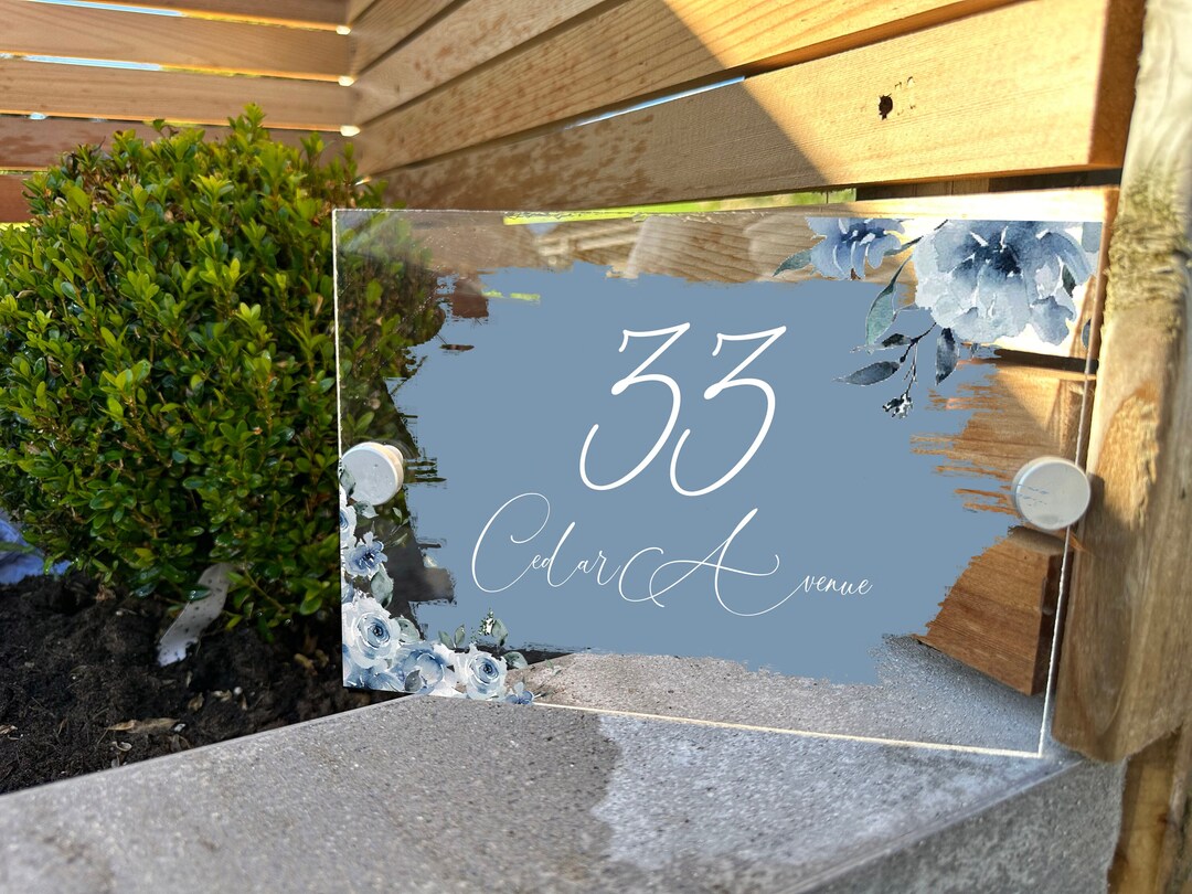 Bespoke Modern Contemporary House Sign Plaque Door Number Eucalyptus ...
