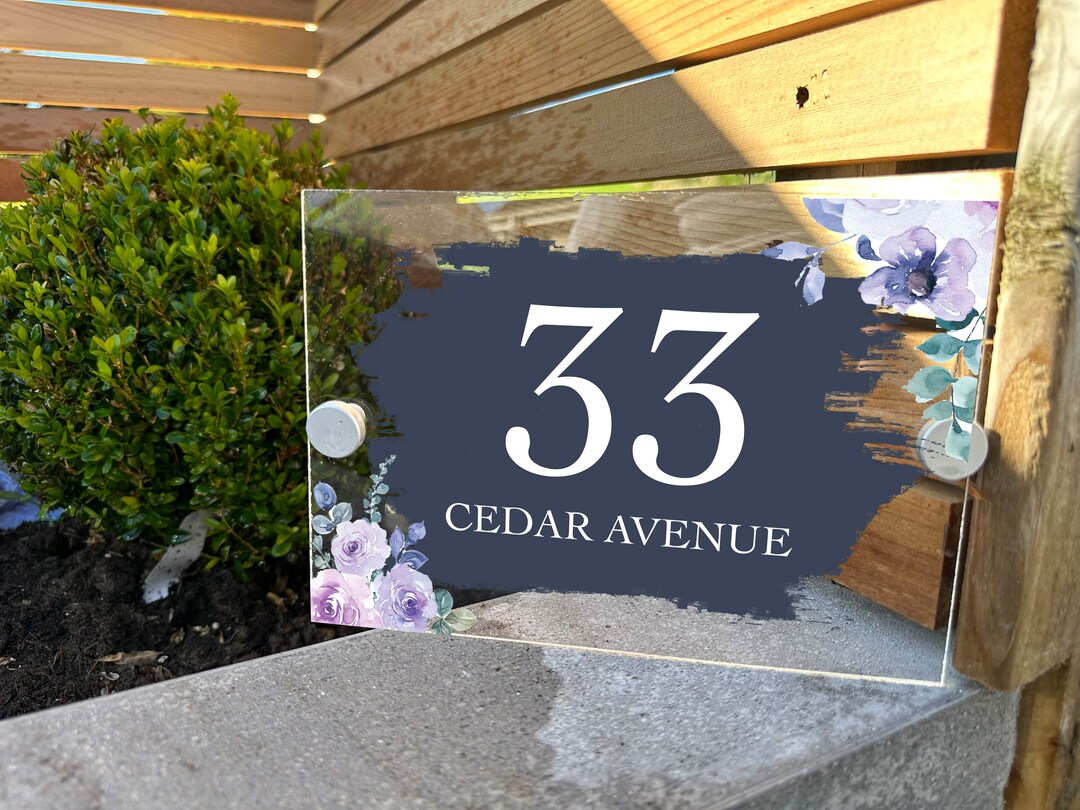 Bespoke Modern Contemporary House Sign Plaque Door Number Eucalyptus ...