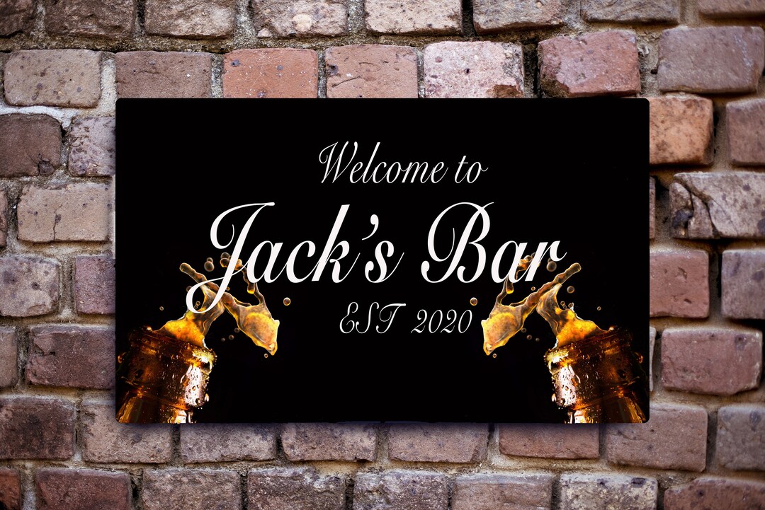 Personalised Bar Sign Custom Metal Bar Signs Customised Bar Gift ...