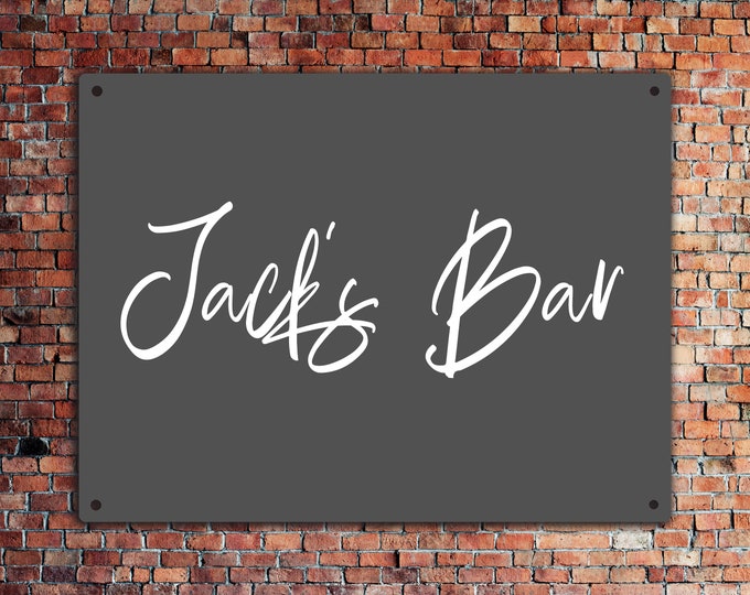 Personalised Bar Sign Custom Metal Bar Signs Customised Bar Gift ...