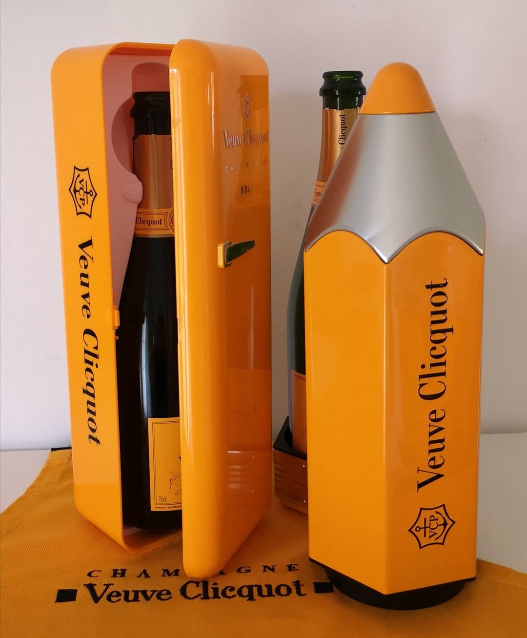 Set of 2 French Veuve Clicquot Fridge Pencil Box, Champagne Gift, Veuve ...