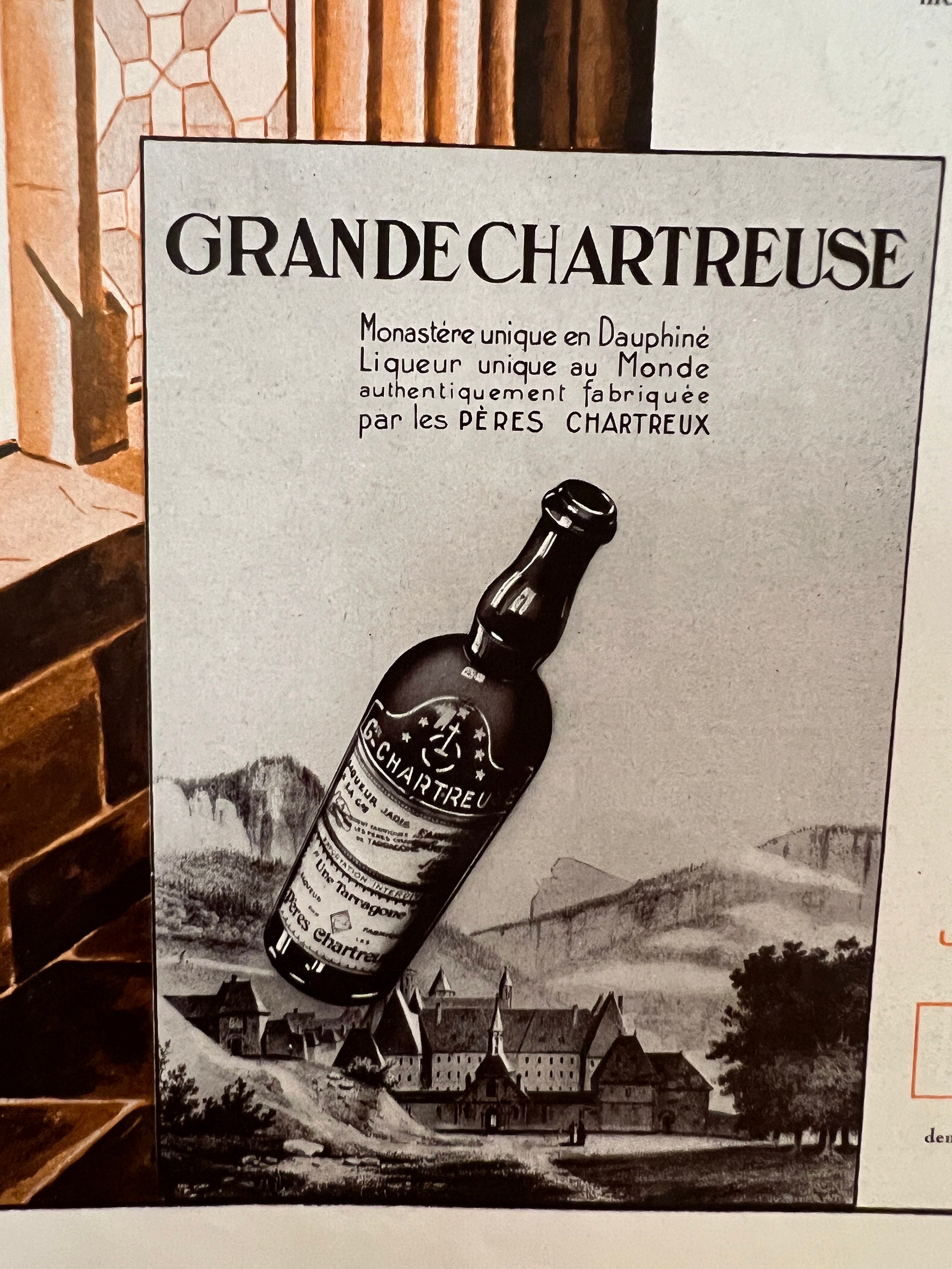 Rare Color Original French Vintage Chartreuse Advertisement Poster From ...