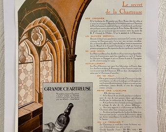 Original French Vintage Chartreuse Advertisement Poster From French ...